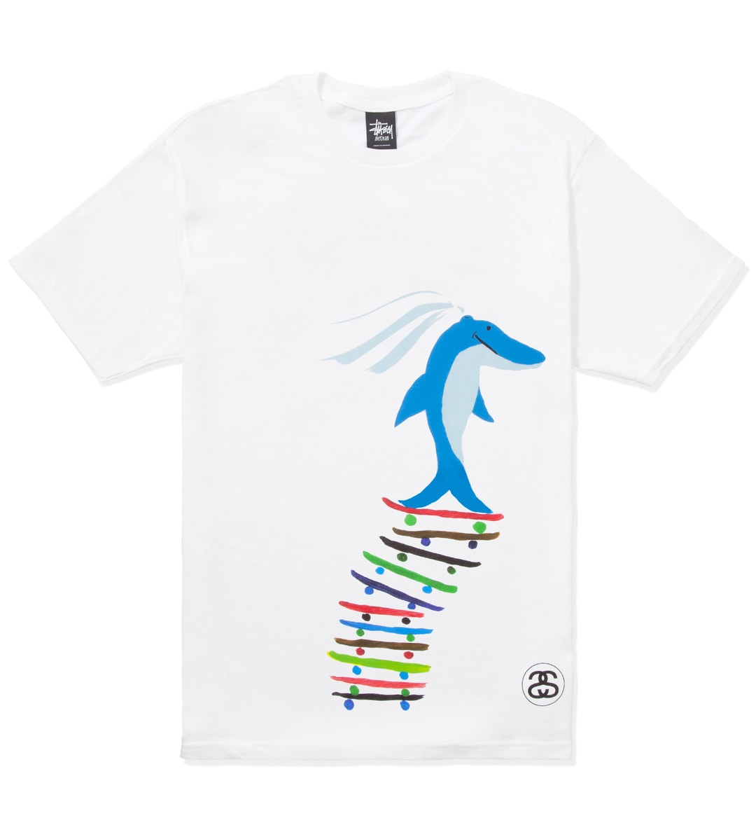 Stüssy - White Skateboard Stack T-Shirt | HBX - Globally Curated ...