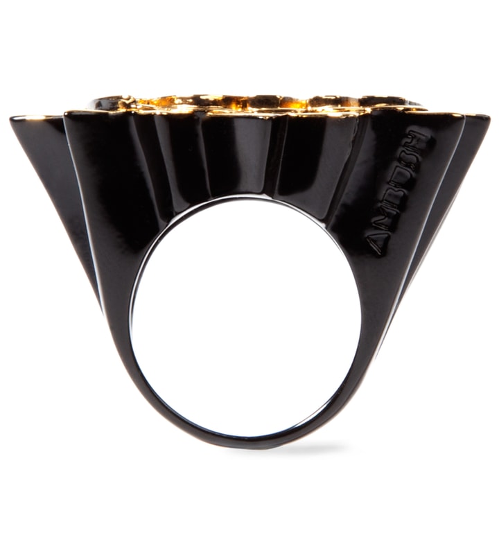 AMBUSH® - Gold/Black POW! Ring Season6 | HBX