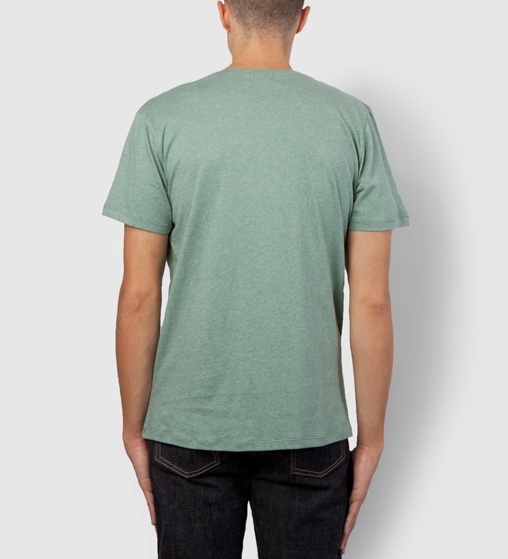 Kitsuné Tee - Melange Turquoise/Orange Pizza T-Shirt | HBX