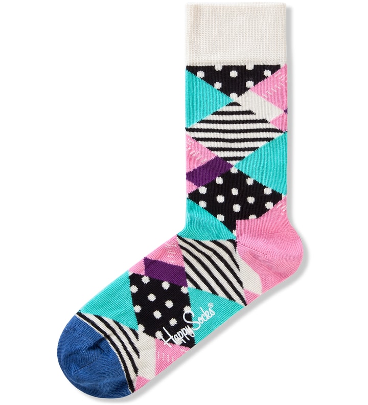 Happy Socks - White/Pink Multi Sock | HBX - Globally Curated Fashion ...
