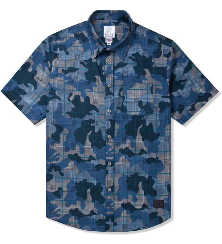 GPPR - Blue Camo Trapper Shirt | HBX