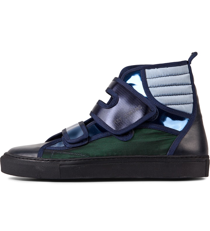 Raf Simons - Navy/Dark Green Velcro Sneaker | HBX - HYPEBEAST 為您搜羅全球潮流時尚品牌