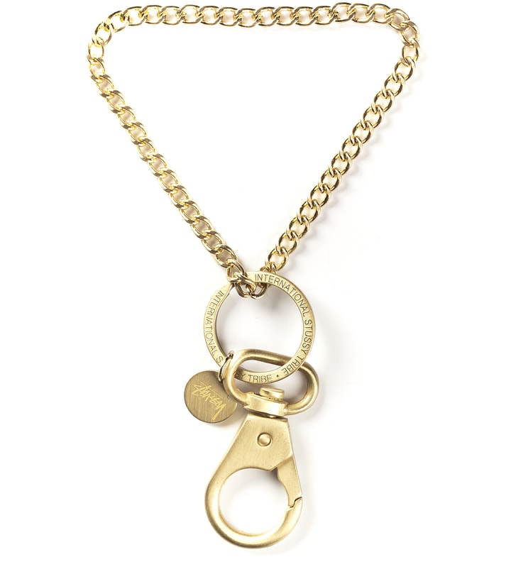 Stüssy - Gold Chain Key Ring | HBX - Globally Curated Fashion and ...