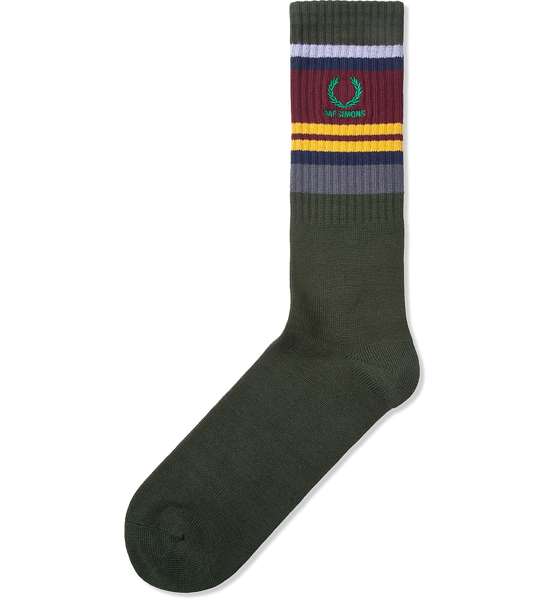 Raf Simons x Fred Perry - Deep Bottlegreen Classic Mens Sock | HBX ...