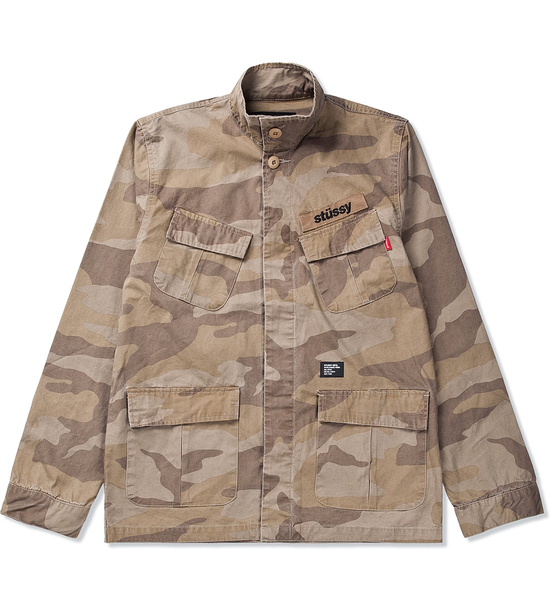 Stüssy - Khaki U.S. Camo Jacket | HBX - HYPEBEAST 為您搜羅全球潮流時尚品牌