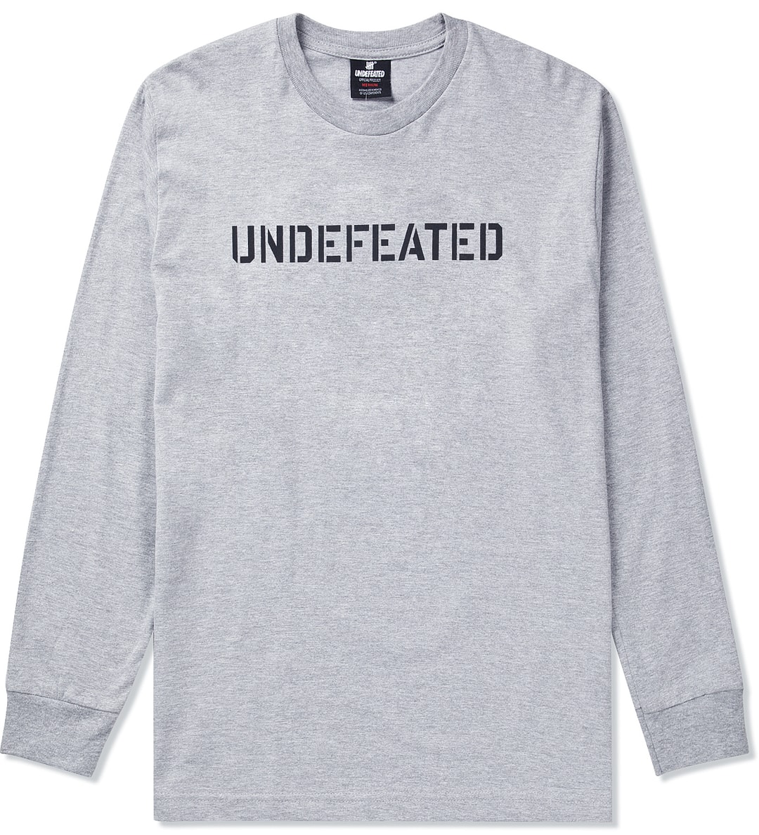 Undefeated - Heather Grey Undefeated Stencil L/S T-Shirt | HBX ...