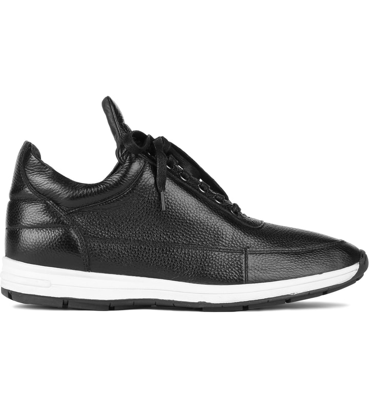 Filling Pieces - Full Grain Black Low Runner Shoe | HBX - Globally ...