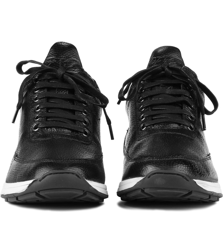 Filling Pieces - Full Grain Black Low Runner Shoe | HBX - Globally ...