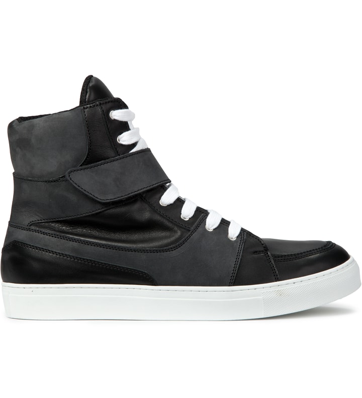 KRISVANASSCHE - Black High Top Velcro Sneaker | HBX - Globally Curated ...