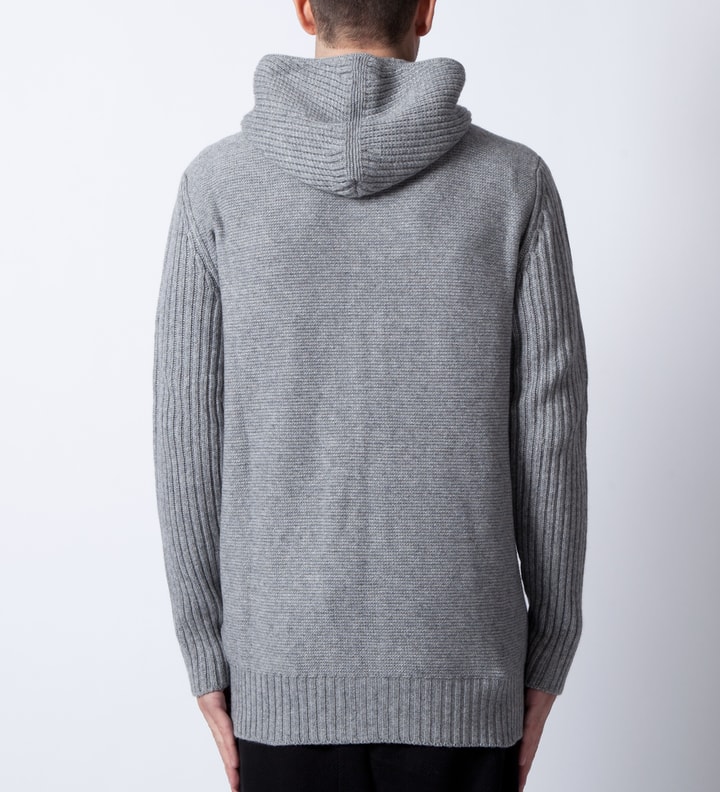 SILENT DAMIR DOMA - Grey Kaio MNS Knit Hoodie | HBX - Globally Curated ...