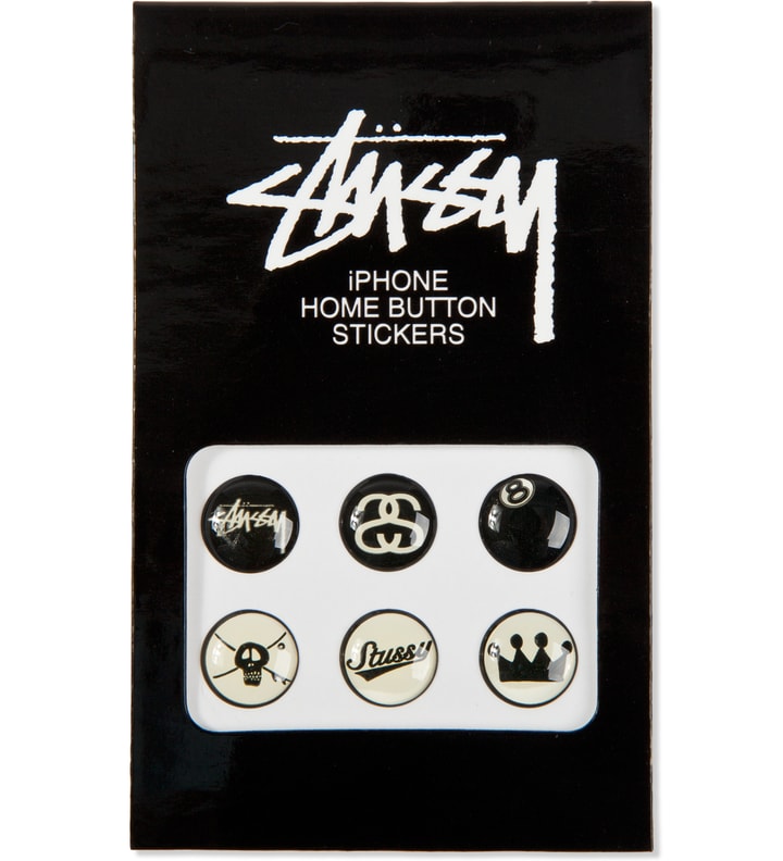 Stüssy - Black Home Button Sticker Pack | HBX - Globally Curated ...
