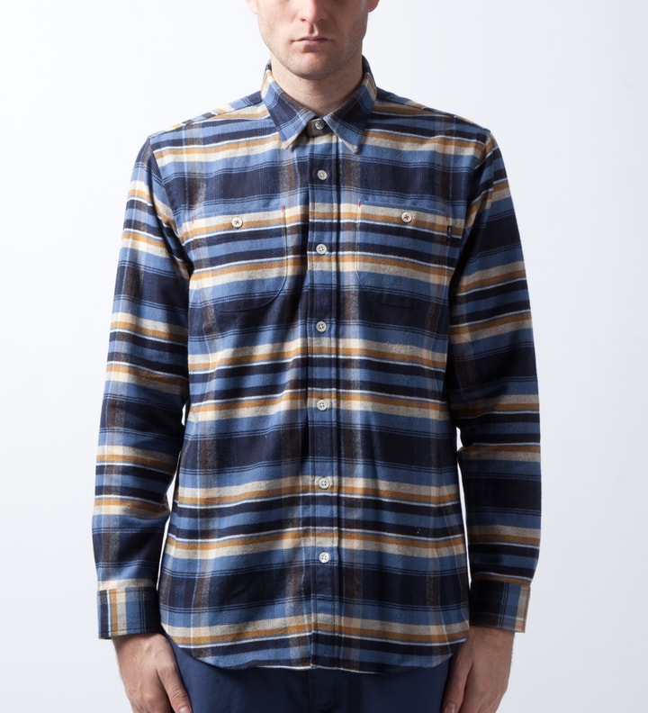 Acapulco Gold - Navy Plaid Logger Flannel Shirt | HBX - Globally ...