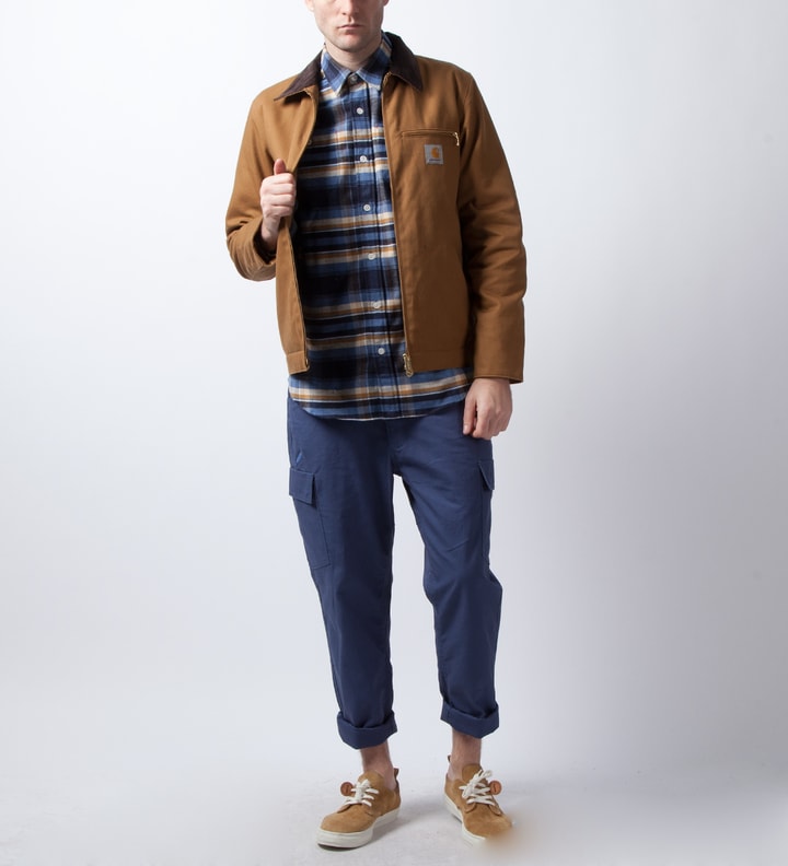 Acapulco Gold - Navy Plaid Logger Flannel Shirt | HBX - Globally ...