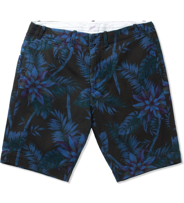 GARBSTORE - Navy Tropical Five Jet Chino Shorts | HBX