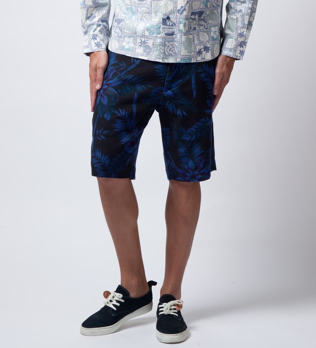 GARBSTORE - Navy Tropical Five Jet Chino Shorts | HBX