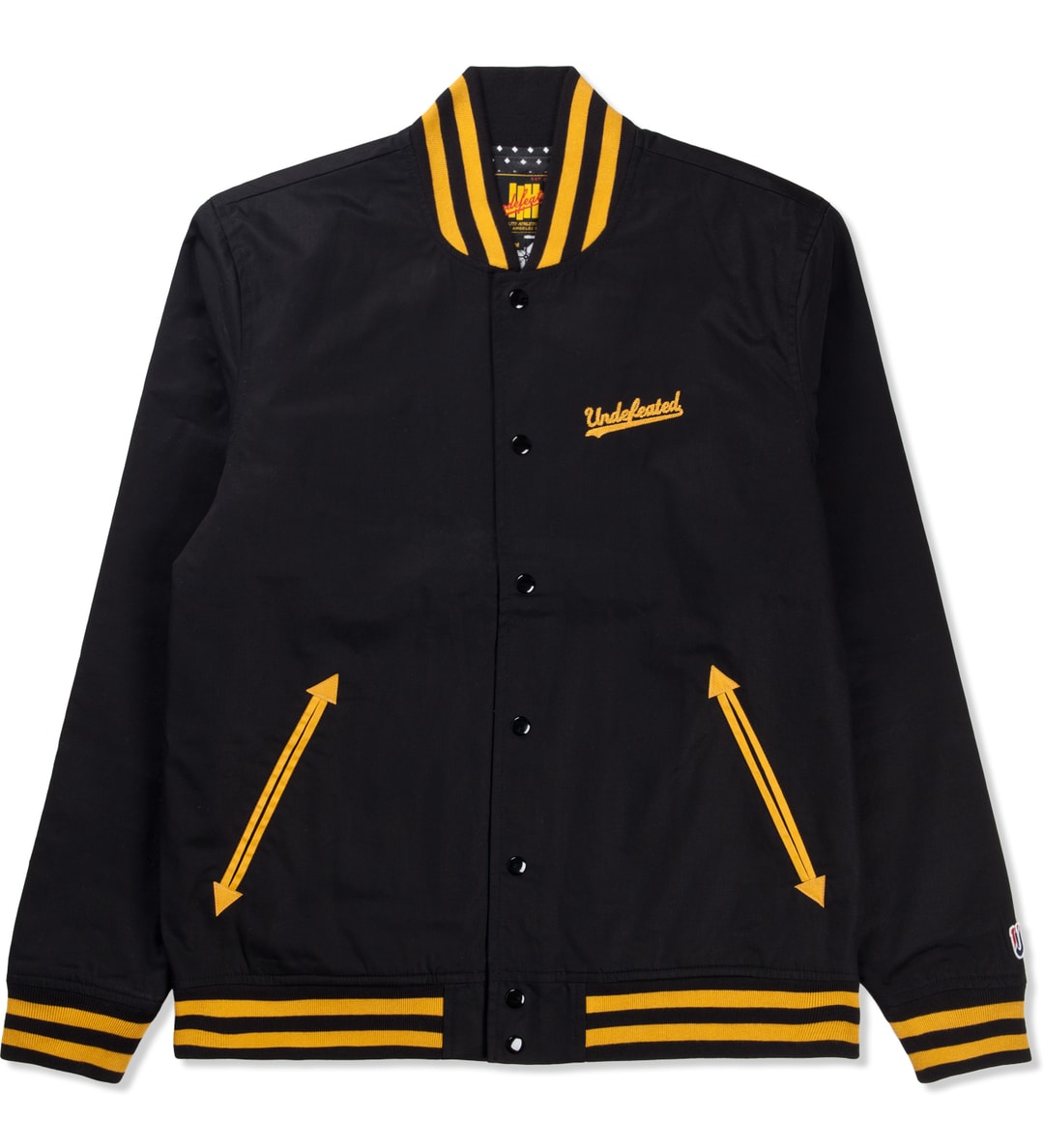 Undefeated - Black Twill Varsity Jacket | HBX - Globally Curated ...