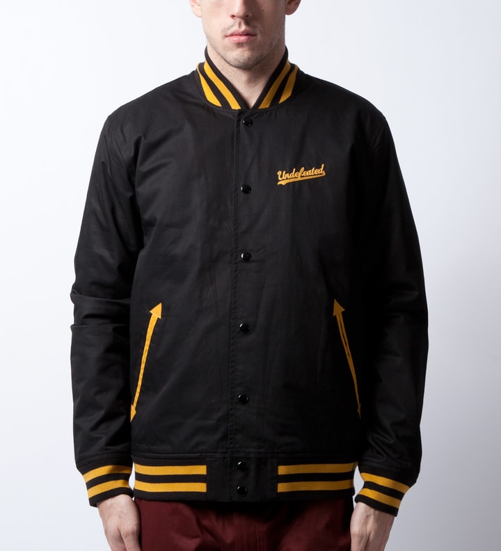 Undefeated - Black Twill Varsity Jacket | HBX - Globally Curated ...