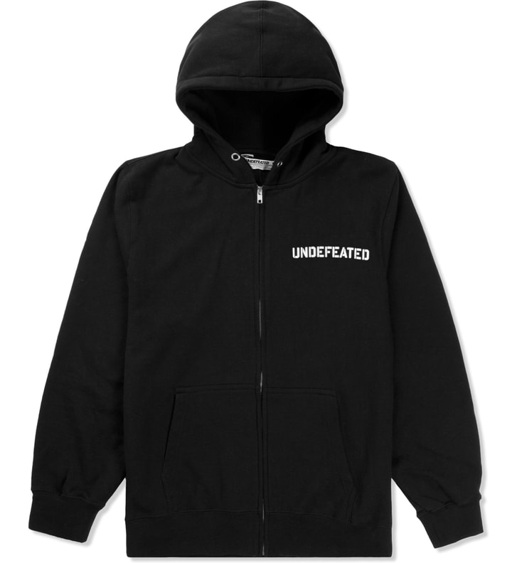 Undefeated - Black Undefeated Stencil Zip Hoodie | HBX - Globally ...