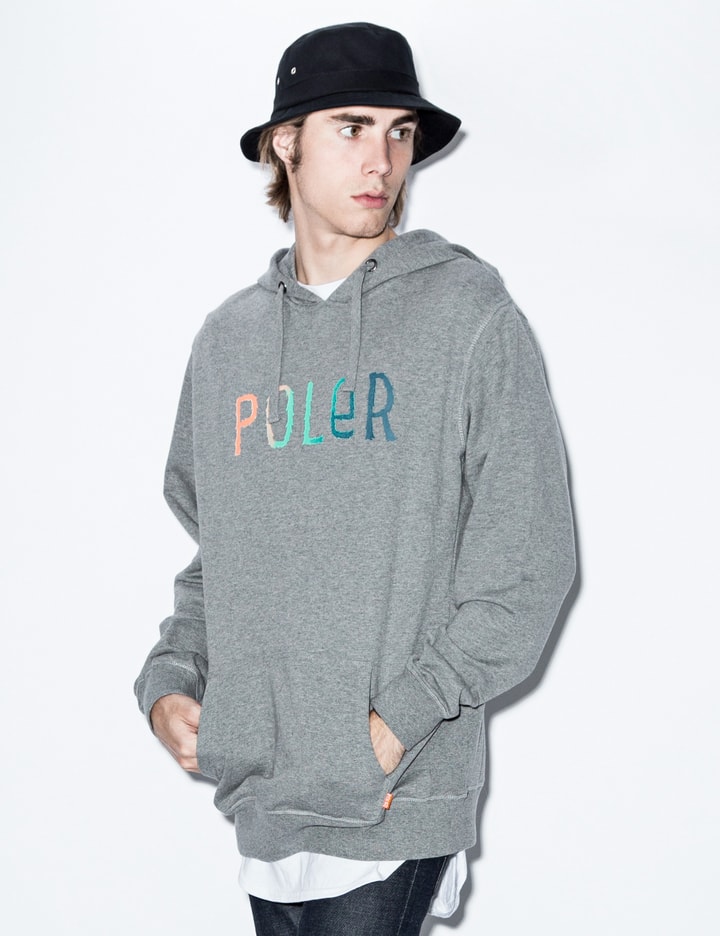 Poler - Heather Grey Furry Font Pullover Hoodie | HBX - Globally Curated Fashion and Lifestyle ...