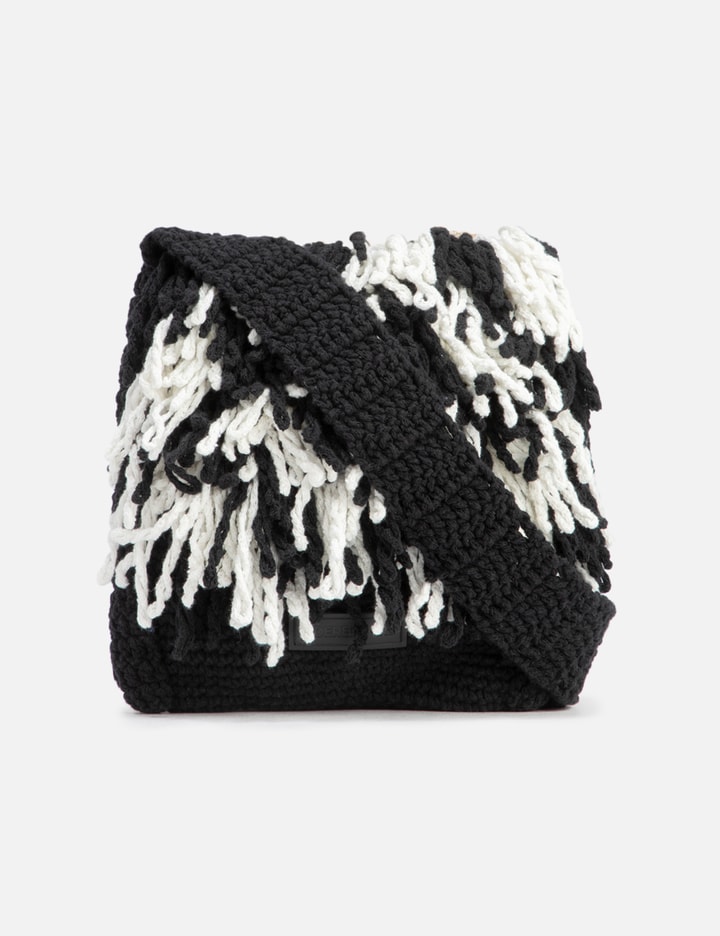 Ader Error Knitted Crossbody Bag - Black knitted crossbody with dual ...