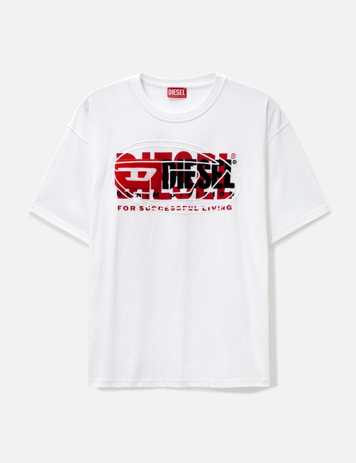 Diesel - T-shirt with layered logos | HBX - HYPEBEAST 為您搜羅全球潮流時尚品牌