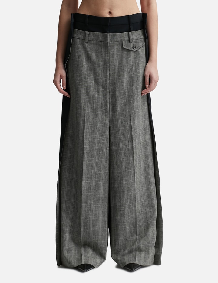 pushBUTTON - Check Side Folded Wide Pants | HBX