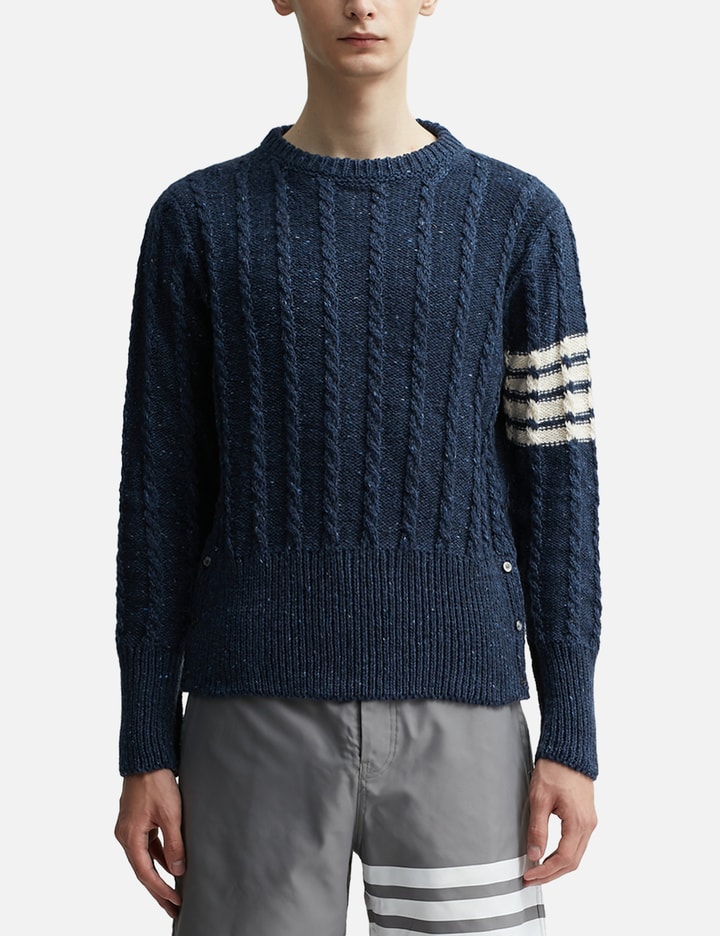 Thom Browne - Twist Cable Classic Crewneck Pullover | HBX - Globally ...