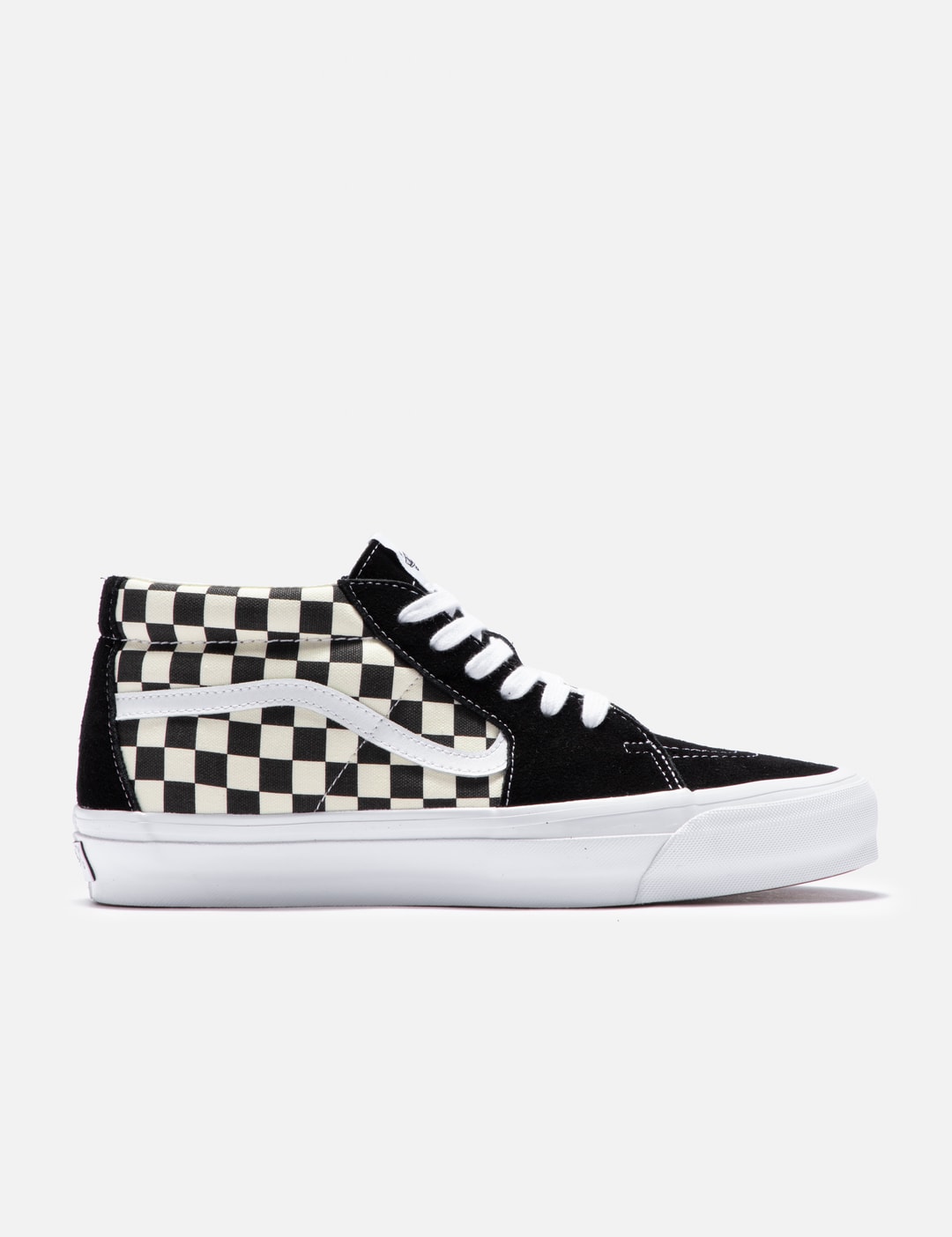 Vans SK8-MID REISSUE 83 - Mid-top checkerboard sneaker with leather ...