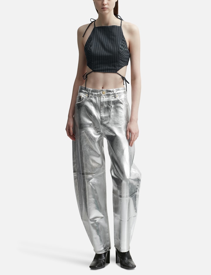 Ganni - Silver Foil Stary Jeans | HBX