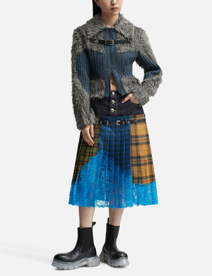Andersson Bell - Dia Check On Denim Long Skirt | HBX - Globally Curated ...
