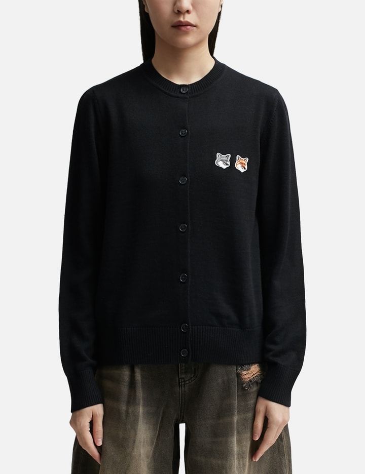 Maison Kitsuné - Double Fox Head Patch R-Neck Cardigan | HBX - Globally ...
