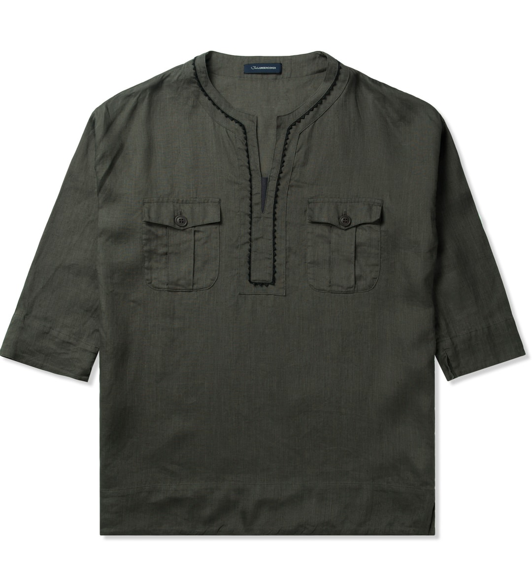 JohnUNDERCOVER - Green Linen Tunic Shirt | HBX