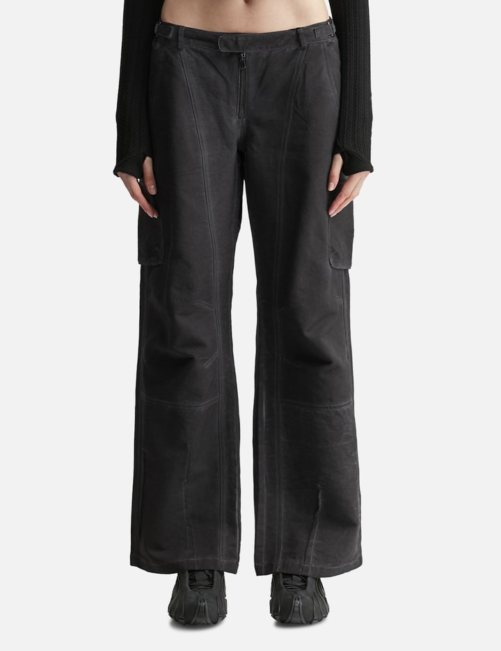 MYSTEPHENM VOL. 3.0 Dyed Low Rise Pants - Black garment-dyed wide-leg ...