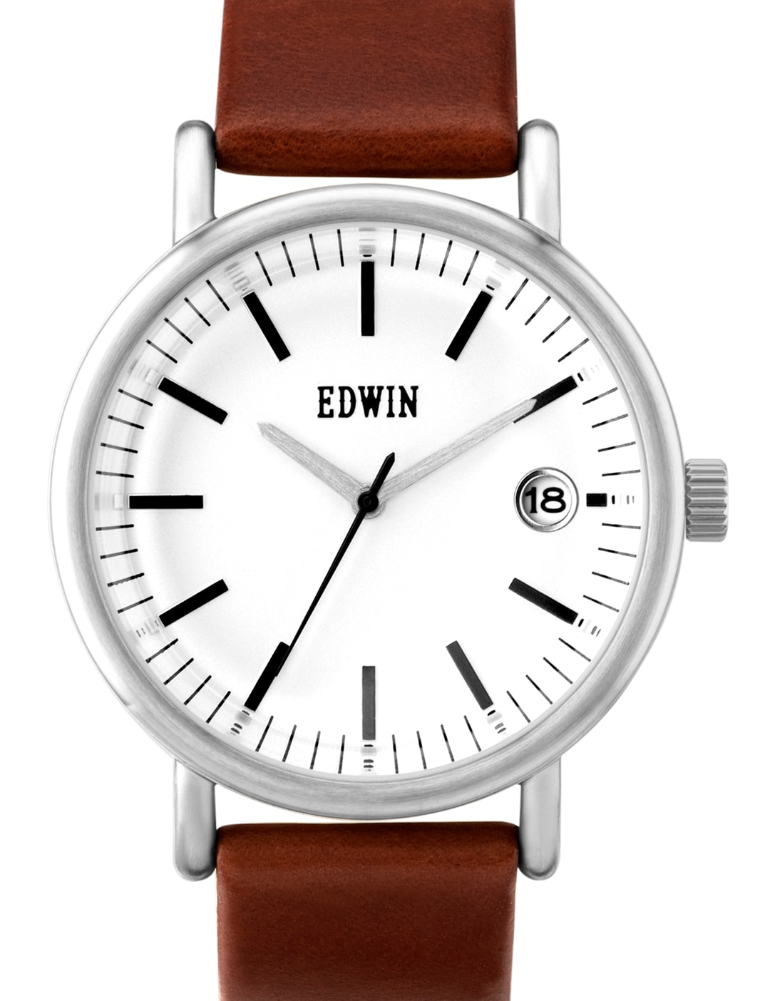 EDWIN Watch - White Dial With Brown Leather Band Epic | HBX