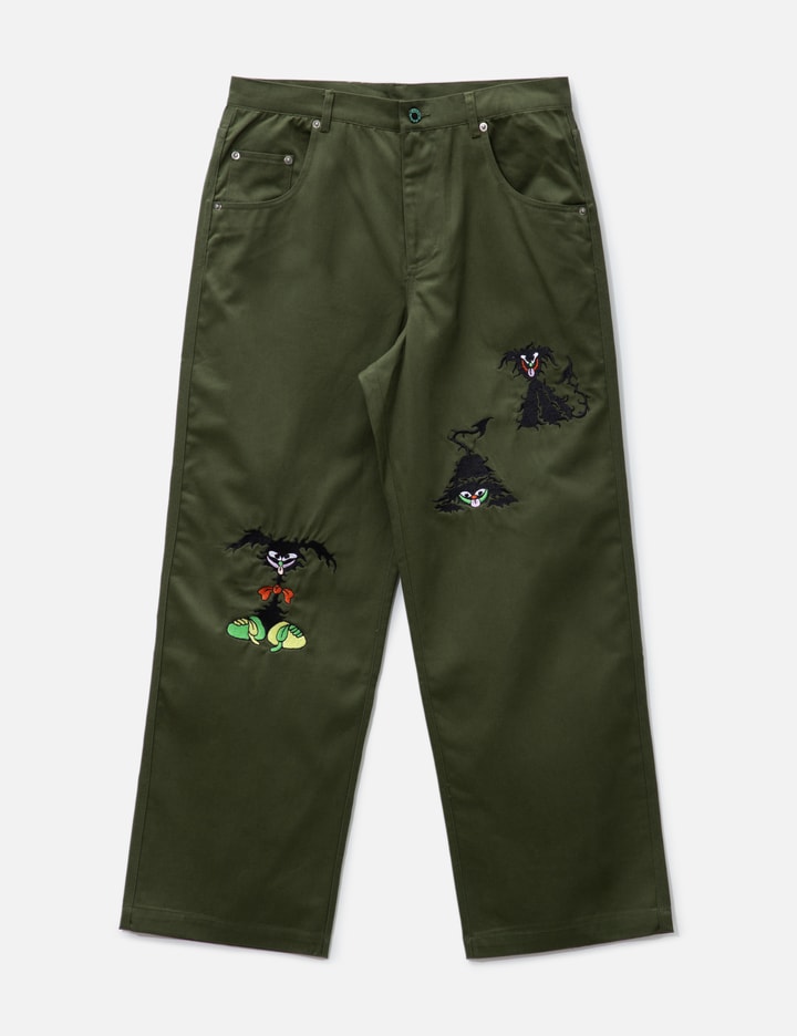Brain Dead - Twisted Snout Embroidered Pants | HBX - HYPEBEAST 為您搜羅全球潮流時尚品牌