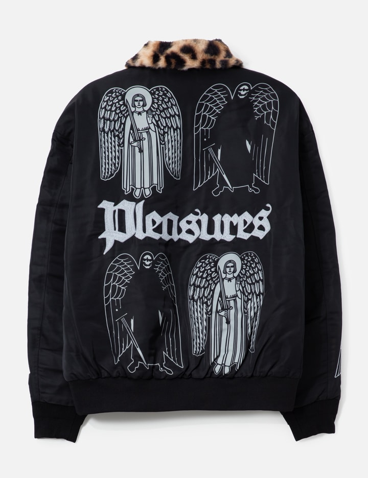 Pleasures Angel Demon Flight Jacket - Black flight jacket with leopard ...