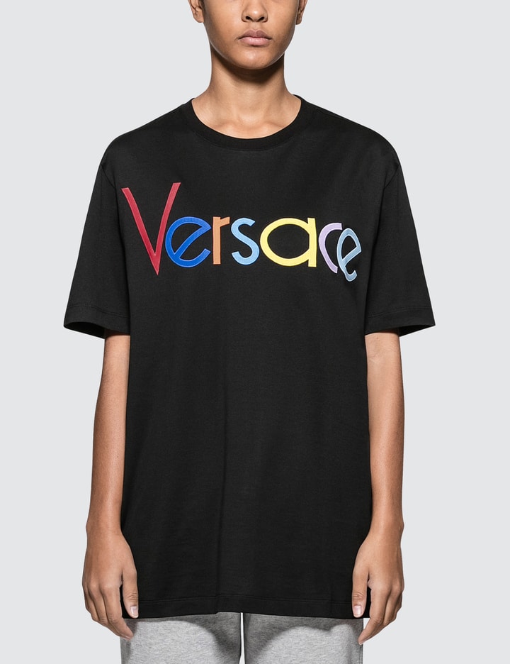 Versace - Rainbow Color Logo Short Sleeve T-shirt | HBX - Globally ...