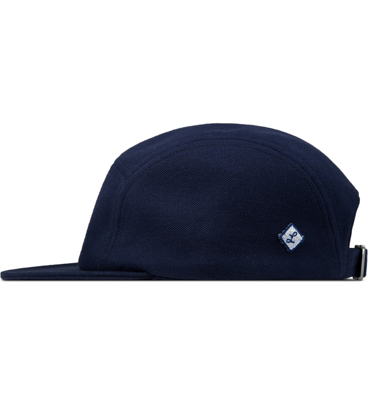 Larose - Navy Eyelets Our Hommage to Lacoste 5-Panel Cap | HBX ...