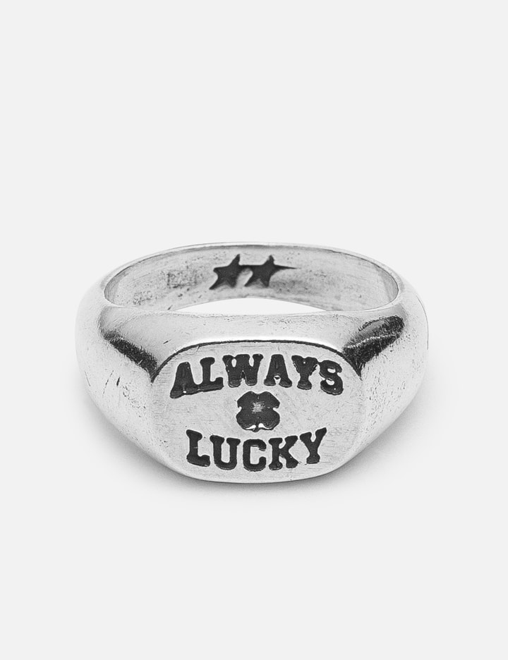 TwoJeys Always lucky Signet - 925 sterling silver signet with polished ...
