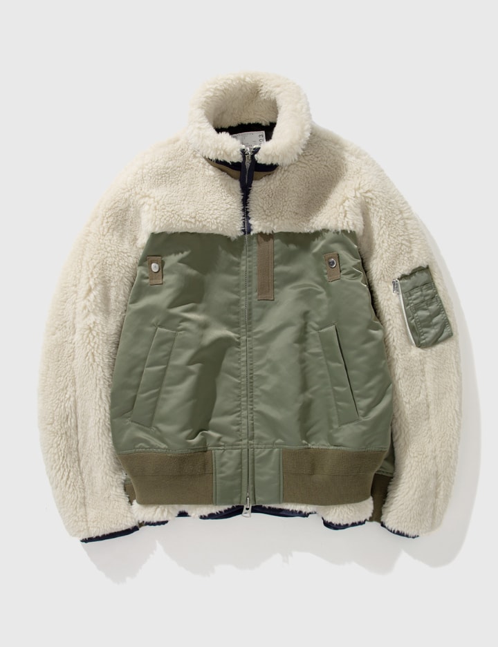 Sacai - Faux Shearling Nylon Twill Blouson | HBX - Globally Curated Fashion and Lifestyle by ...