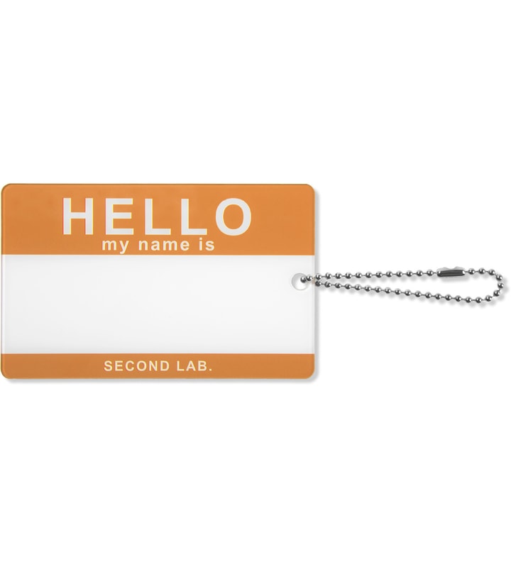 SECOND LAB - Yellow Hello Name Plate | HBX - Globally Curated Fashion ...