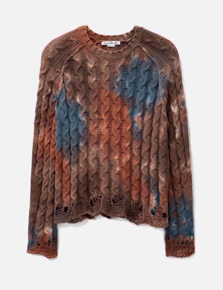 Acne Studios - TIE-DYE CABLE-KNIT SWEATER | HBX - Globally Curated Fashion and Lifestyle by ...