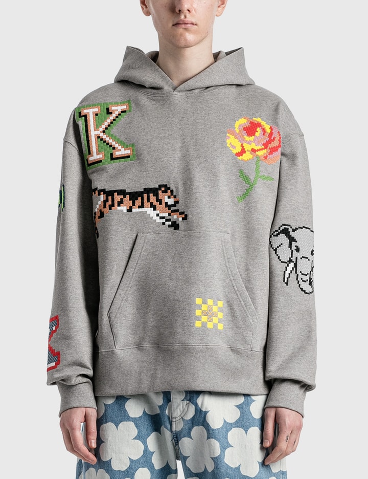 Kenzo - KENZO Pixel Oversized Hoodie Sweatshirt | HBX - Globally Curated Fashion and Lifestyle ...