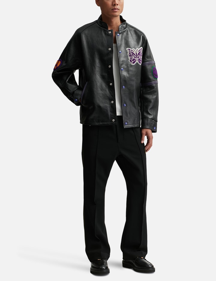Needles - Letterman Leather Jacket | HBX - HYPEBEAST 為您搜羅全球潮流時尚品牌