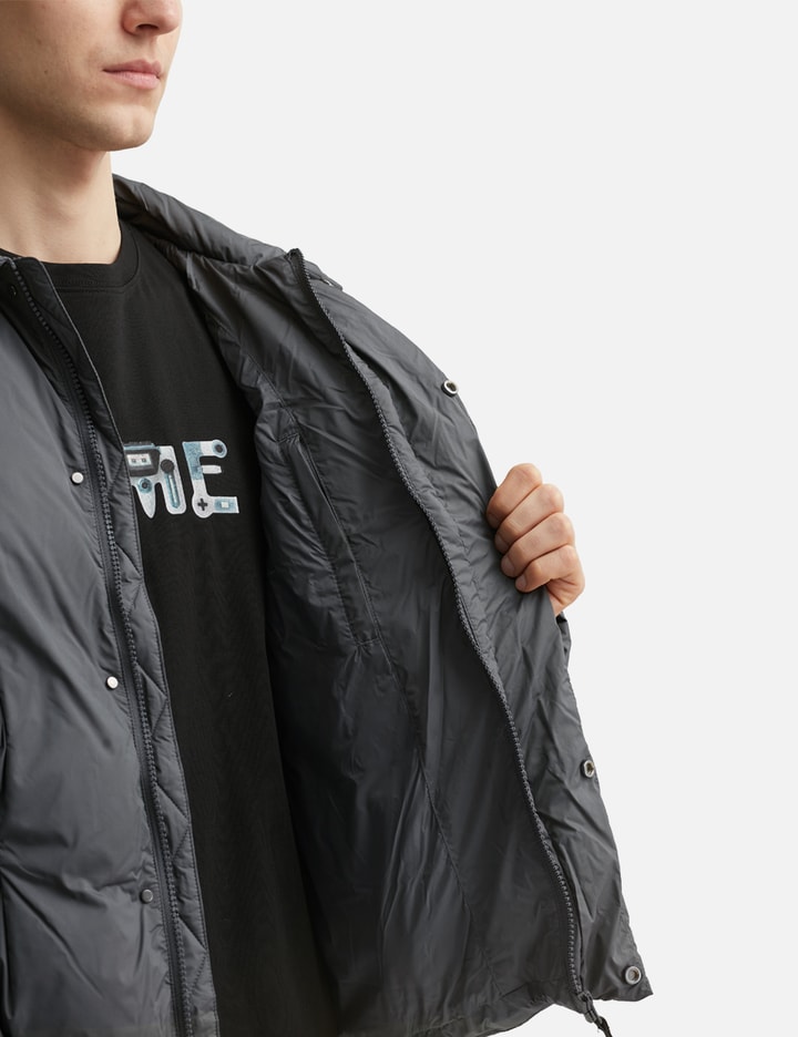 Dime Pleated Puffer - Charcoal insulated puffer with pleated panels and ...