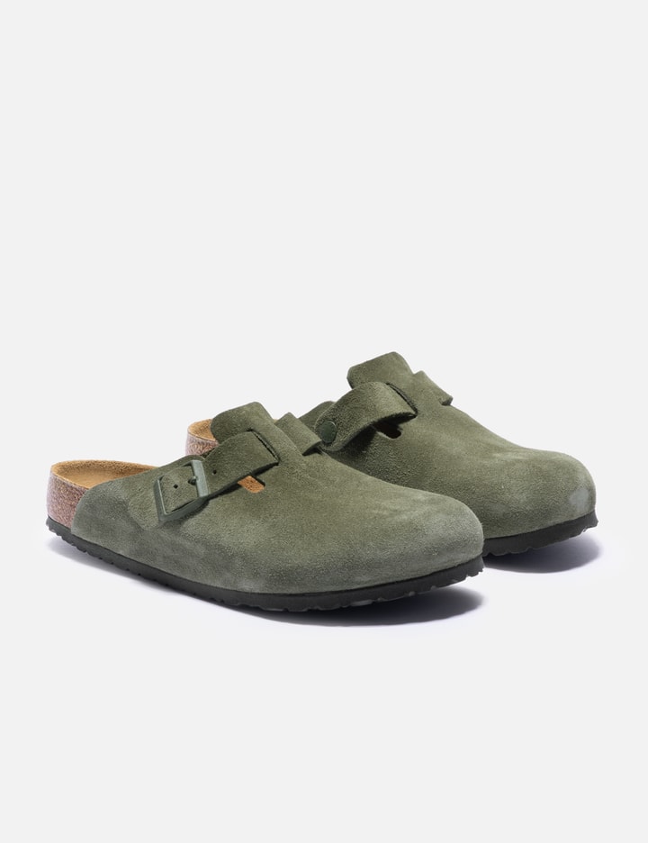 Birkenstock Boston - Suede clog with cushioned cork-latex footbed ...