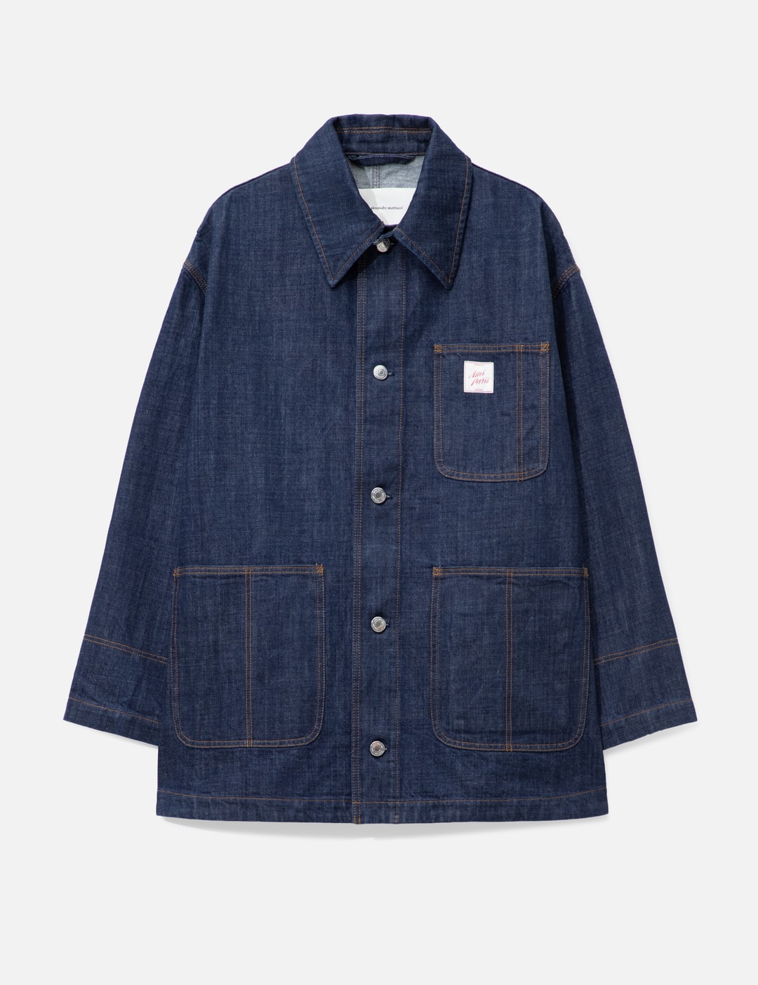 Ami Worker Jacket with Ami Paris Heritage Label - Oversized indigo ...