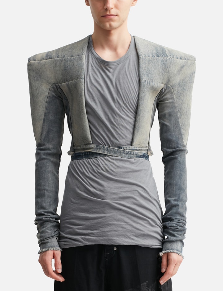 Rick Owens Tight Jacket - Slim 14oz Japanese indigo denim jacket, stone ...
