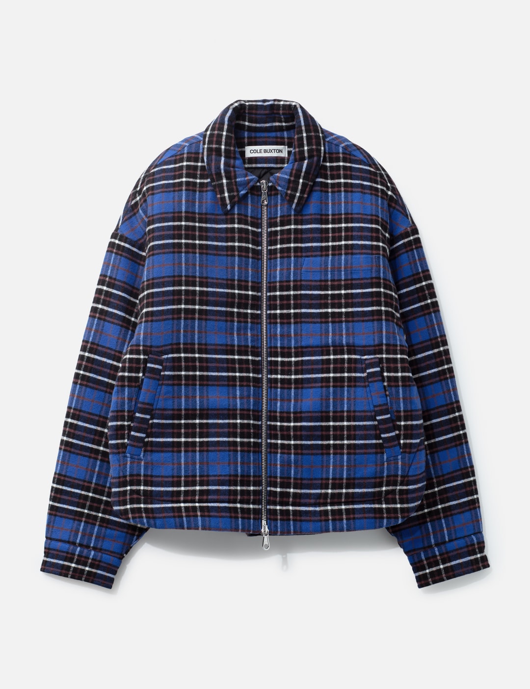 Cole Buxton Flannel Overshirt - Boxy brushed-cotton check overshirt ...
