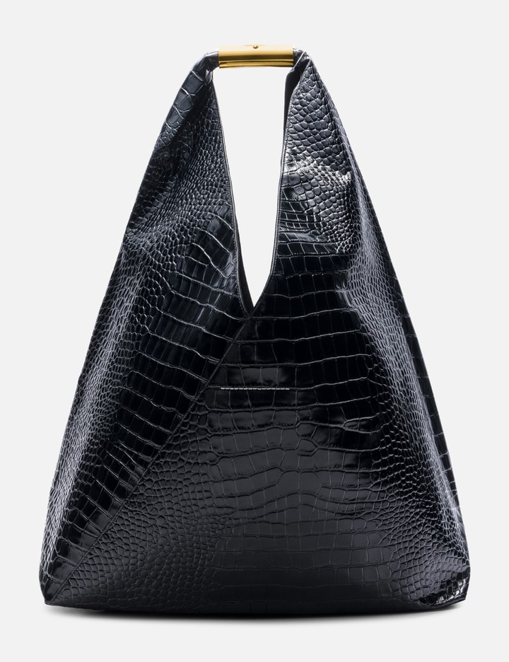 MM6 Maison Margiela Japanese Big - Croc-effect calf leather triangle ...